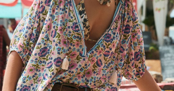 THE SPELL IMPALA LILY SHORT SLEEVES BLOUSE - SP-CA-SBL | ByCheryve.com