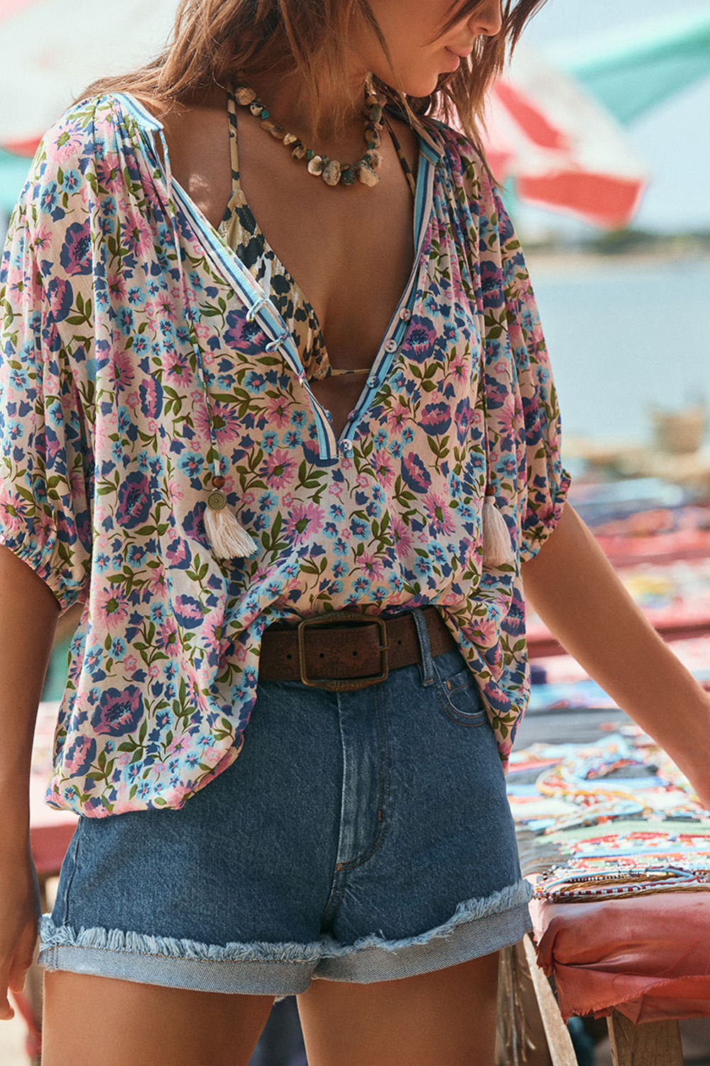 THE SPELL IMPALA LILY SHORT SLEEVES BLOUSE - SP-CA-SBL | ByCheryve.com