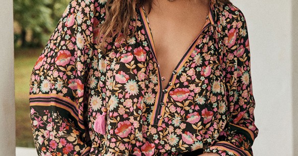 THE SPELL IMPALA LILY TIE BLOUSE - SP-CA-TB | ByCheryve.com